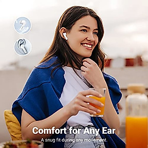 UGREEN HiTune T3 Active Noise Cancelling Wireless Earbuds Bluetooth 5.2, AI-Enhanced Clear Calls Bluetooth Earbuds with mic, Transparency Mode, 10mm Drivers with Bass Boost, HiFi Sound,Fast Pair-White