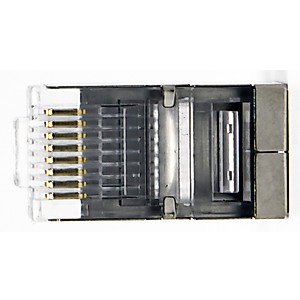 Tupavco TP806 Shielded RJ45 CAT5 CAT5E Crimp Connector (100 Pack Bag) 8P8C STP Ethernet Network Cable Plug Crimp Jack...