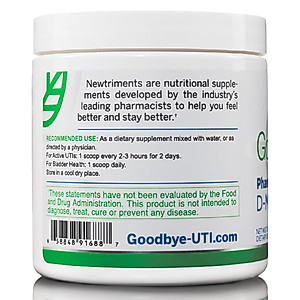 Goodbye UTI Premium D-Mannose Powder | Pure | Natural Urinary Tract Health | 30-Day Supply | Made in USA | Vegan