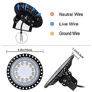 Donzake 50W UFO LED High Bay Light lamp Factory Warehouse Industrial Lighting 10000 Lumen 6000-6500K IP65 Warehouse LED Lights- Commercial Bay Lighting for Garage Factory Workshop Gym (50W 1pcs)