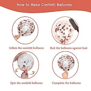 Blush Dusty Pink Balloons, 60Pcs Retro Pink Rose Gold Balloon, 12Inch Metallic Confetti Rose Gold Cream Nude Balloon for Girls Birthday Bridal Baby Shower Wedding Boho Party Decoration