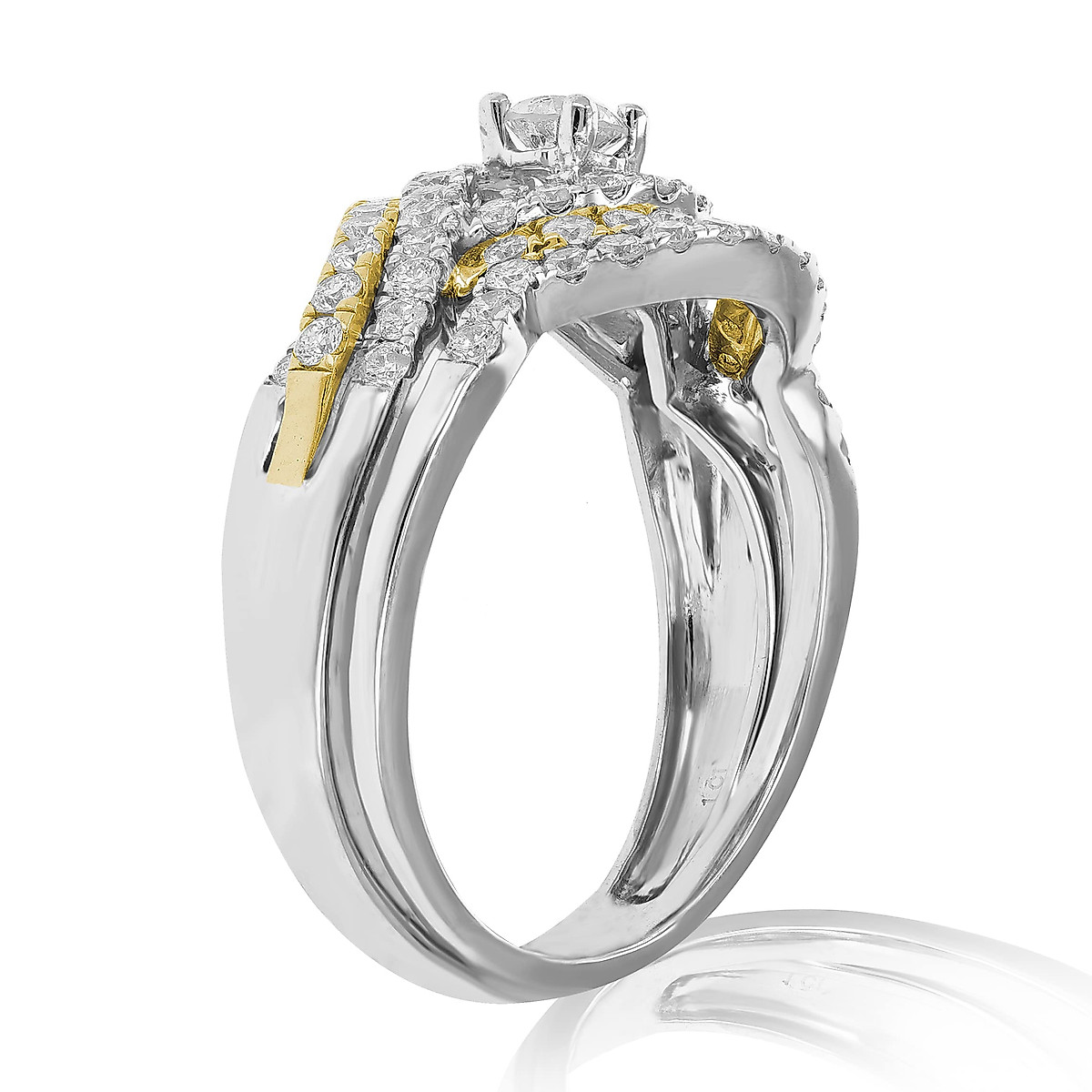 Vir Jewels 1 cttw Diamond Wedding Engagement Ring Set 14K Yellow Gold Curve Bridal Size 7