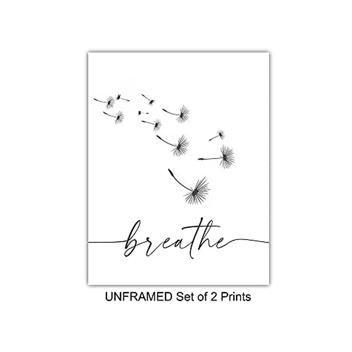 Just Breathe Wall Art - Inspirational Quotes Wall Decor - Encouragement Gifts for Women - Positive Quotes Wall Decor - Uplifting Gifts for Women - Bedroom Wall Art - Living Room Wall Art 8x10 Unframed