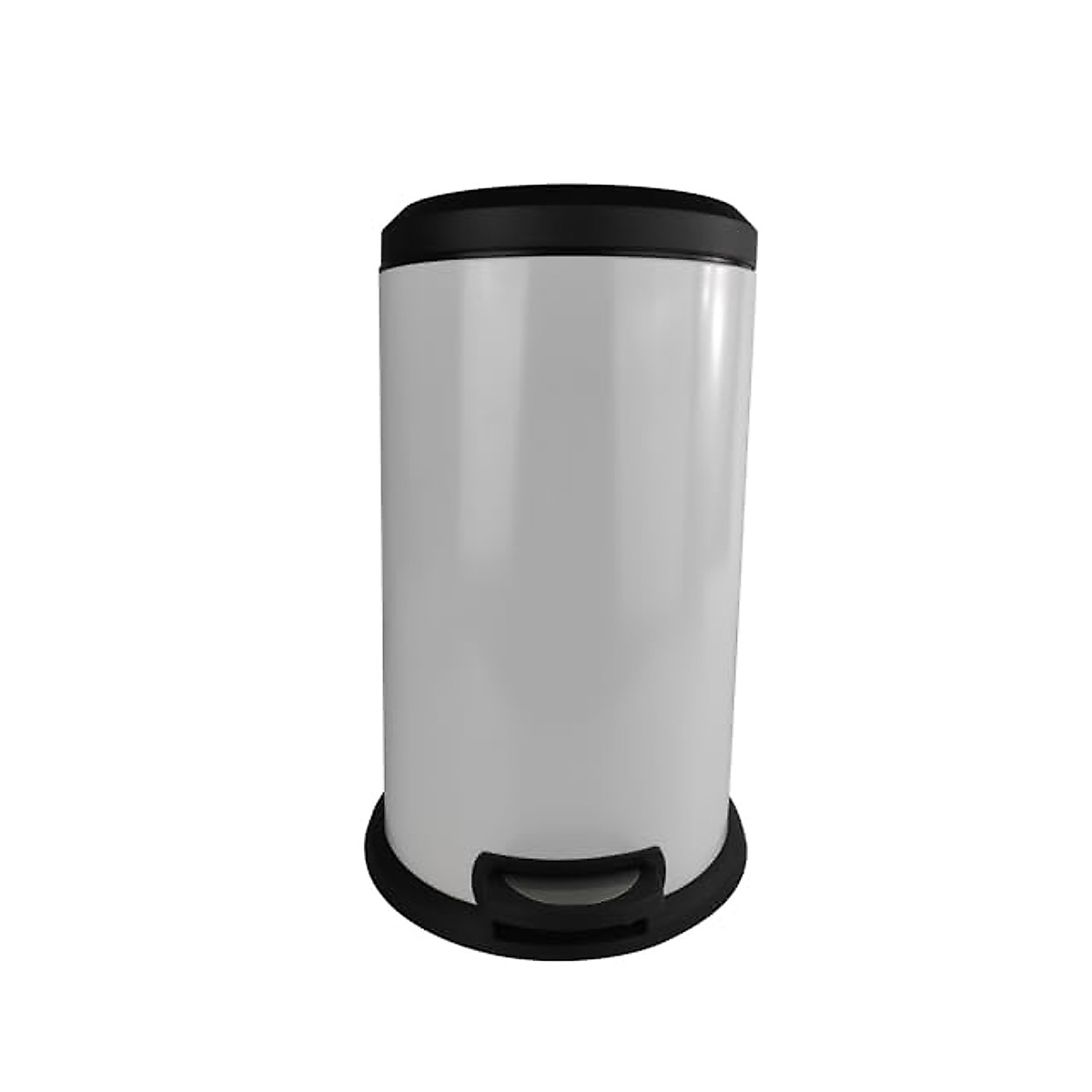 Ready Covers Premium Steel Garbage Trash Can Wastebasket + Built in Compression System + Inner Liner and Foot Pedal - White (40L/13Galloon)