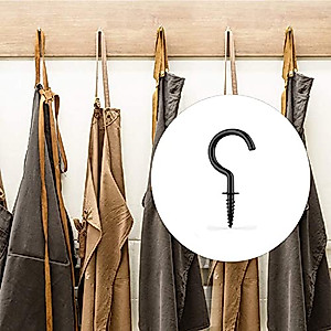 30 Pcs 3 inch Ceiling Hooks, Nickel Plated Metal Screw-in Cup Hooks, Black