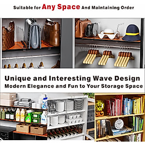 Yieach 6 PCS Acrylic Shelf Dividers for Closet Organization,Clear Closet Shelf Organizer for Wood Closet Separator,Perfect for Sweater, Shirts, Purse, Bookshelf, Handbags in Bedroom Cabinets Shelves