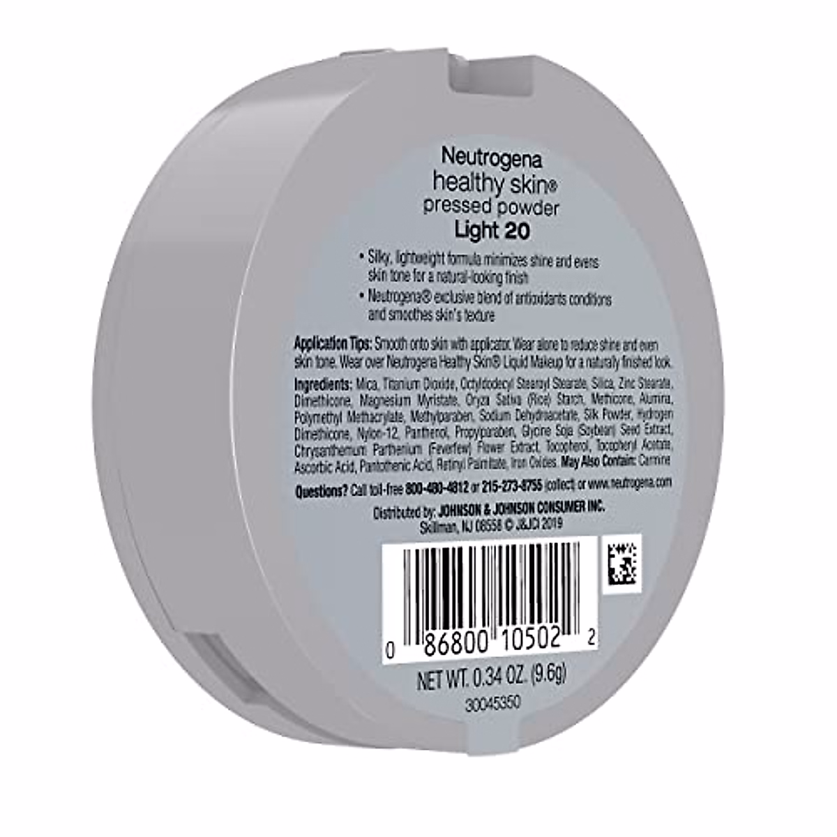 Neutrogena Healthy Skin Pressed Makeup Powder Compact with Antioxidants & Pro Vitamin B5, Evens Skin Tone, Minimizes Shine & Conditions Skin, Light 20.34 oz