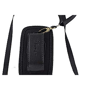 Around The Neck Hanging Open Top Padded, Black Case with Safety Lanyard fits GreatCall Lively Flip Phone,Metal