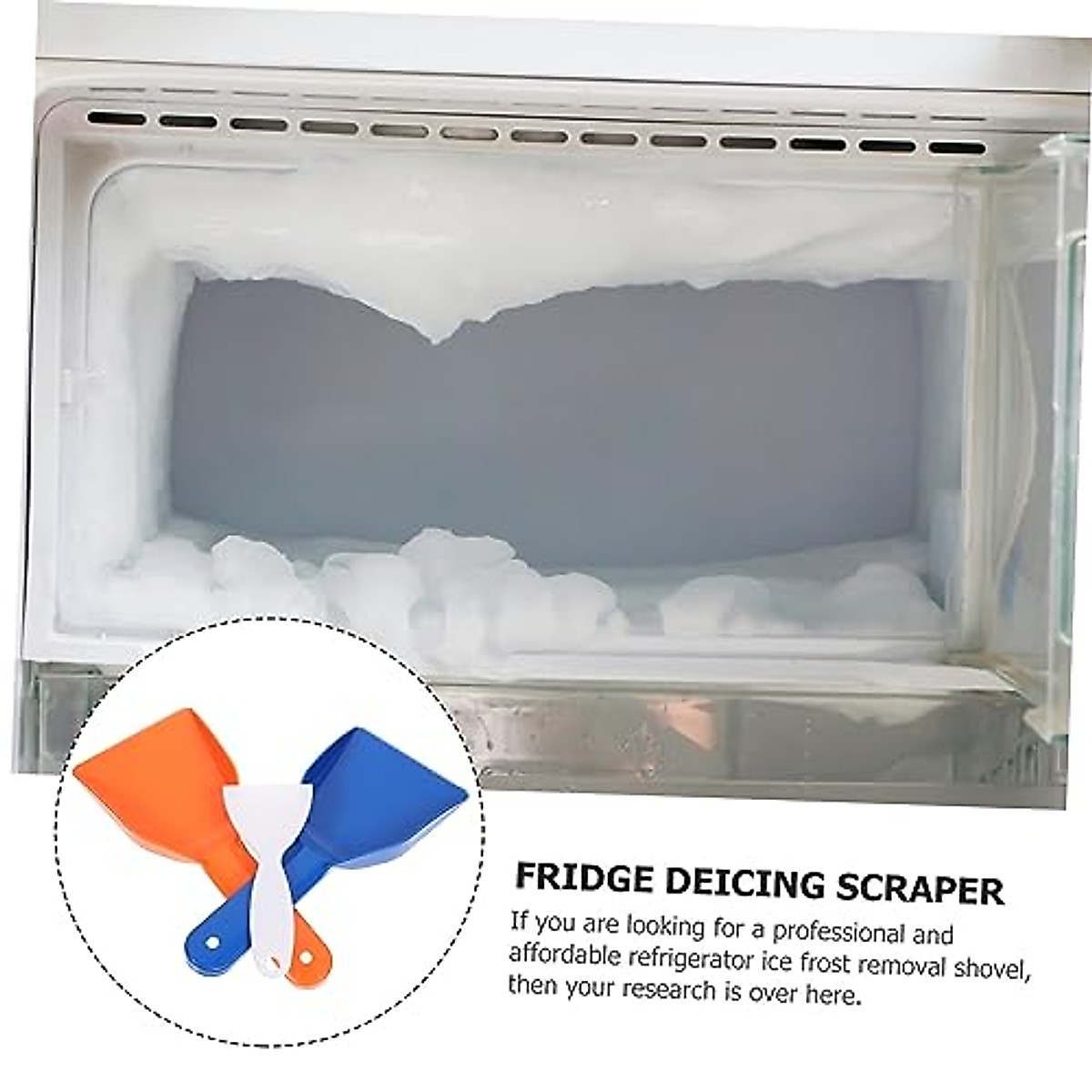 Yardwe 3Pcs Human Design portapotty Refrigerator ice Shovel ice Removal Shovel ice Scooper Scraper Snow Removing Shovel Handheld Frost Spade Multifunction deicing Shovel Snow Blower pp