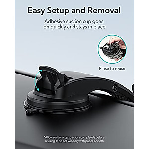 ESR Dashboard Magnetic Wireless Car Charger (HaloLock), Compatible with MagSafe Car Charger, Fast Charging, Dashboard Car Phone Holder Mount for iPhone 14/13/12 Series, Car Accessories, Black