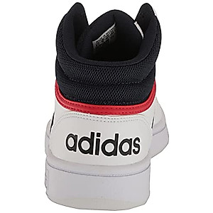 adidas Adult Hoops 3.0 Mid White/Legend Ink/Vivid Red 9