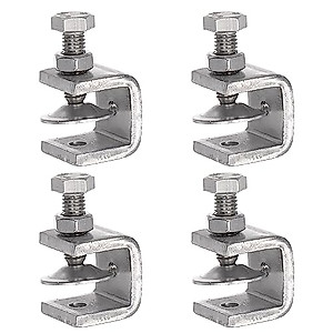 uxcell Stainless Steel C-Clamp with 0.79 Inch Wide Jaw Opening for Woodworking Welding Building Household Mount 4 Pcs