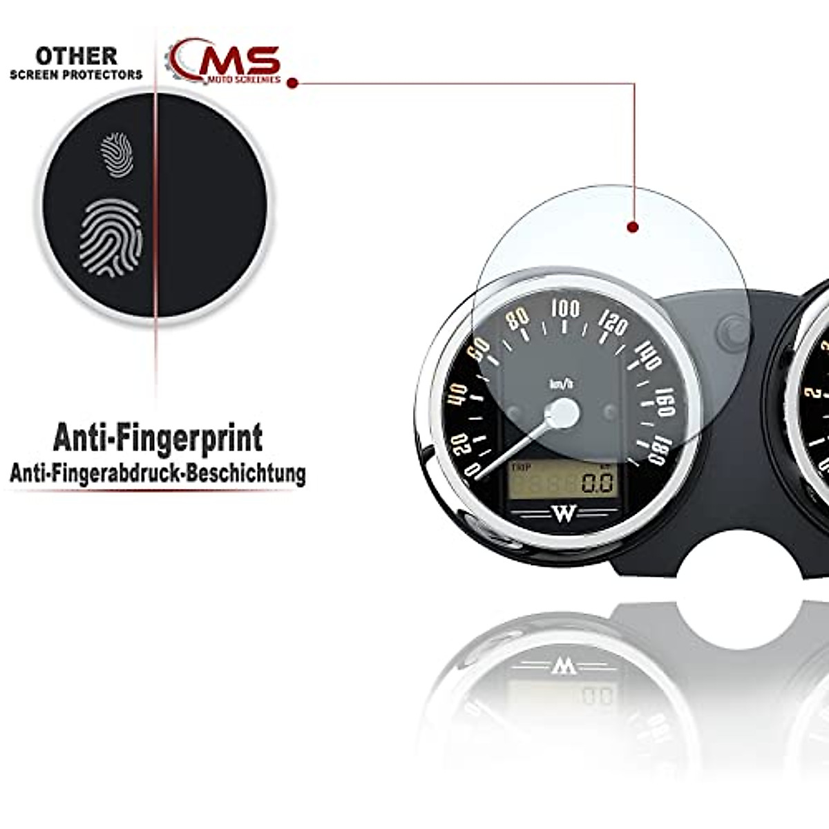 [2 Piece] Display Protection Film Speedometer Protection Film Suitable for Kawasaki W800 2018+ 2X Ultra Clear