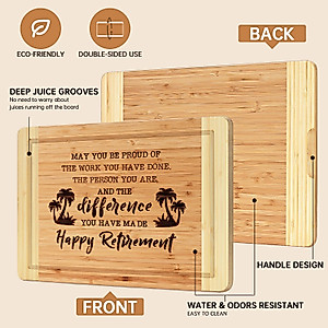 Retirement Gift for Women Men -Coworker Leaving Away Farewell Gifts -Happy Retirement Gift for Friend Family -The Difference You Have Made -Charcuterie Bamboo Board -Engraved Cutting Board Decor Gift