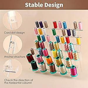 Thread Holder Organizer for 70 Spools, Mofasvigi Clear Acrylic Braiding Hair Rack for Hair Separated, Large Plastic Thread Rack Stand for Embroidery Sewing Quilting Thread Storage