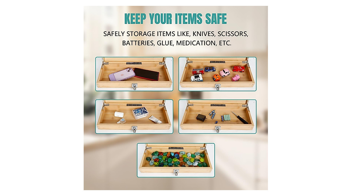Secure Derkerry Lockable Knife Box - Child Safe Kitchen Storage