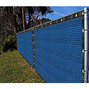 Ifenceview 8'x3' to 8'x50' Blue Shade Cloth Fence Privacy Screen Fence Cover Panels Mesh Net for Construction Site Yard Driveway Garden Pergola Gazebos Railing Canopy Awning 165 GSM (8' X 21')
