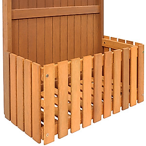 Sunnydaze Outdoor Wooden Garden Planter Box with Privacy Screen
