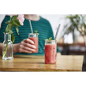 HALM Glass Straws - Earth Day Charity Edition - 6 Reusable Drinking Straws engraved with Endangered Animals - 20 cm (8 in) x 0.9 cm - Made in Germany - Dishwasher Safe - Eco-Friendly