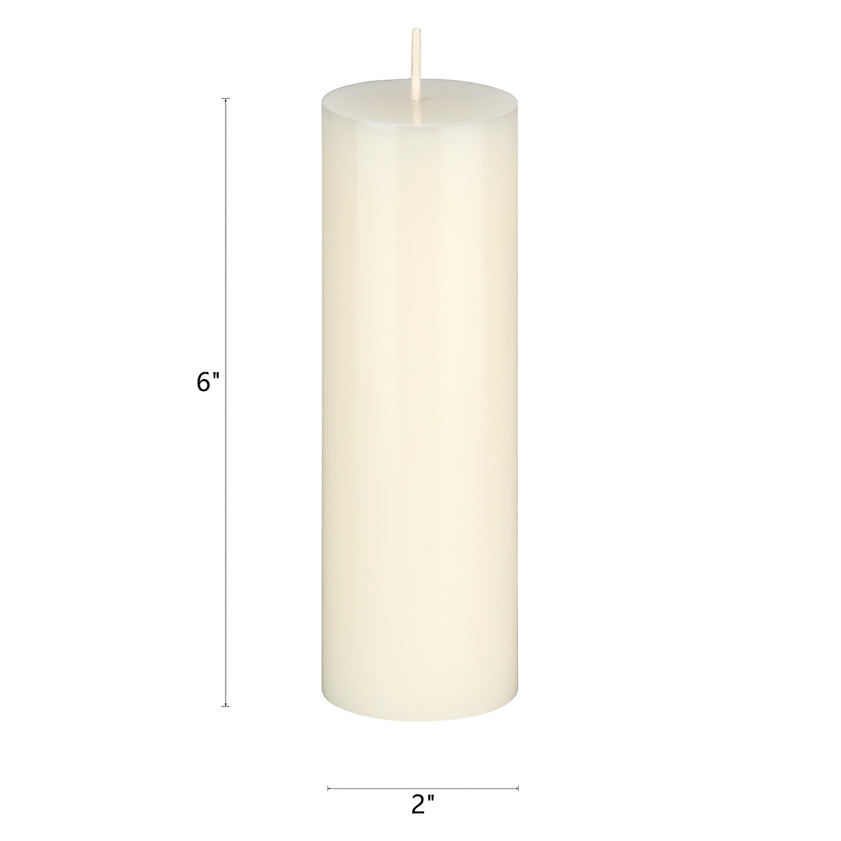 Mega Candles 1 pc Unscented Ivory Round Pillar Candle, Hand Poured Premium Wax Candles 2 Inch x 6 Inch, Home Décor, Wedding Receptions, Baby Showers, Birthdays, Celebrations, Party Favors & More