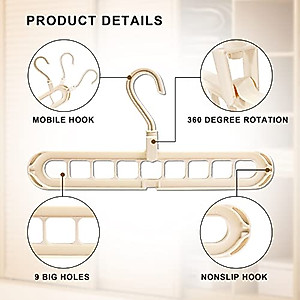 Magic Clothes Hangers Space Saving 5 Pack, Home Multifunction Smart Closet Organizer and Storage, Wardrobe Clothing Hanger Flexible Rack 9 Slots, Innovative Design for Clothes, Shirts, Pants