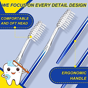 Patelai 100 Pcs Individually Wrapped Toothbrush Bulk Disposable Travel Toothbrushes Soft Bristle Tooth Brush Single Pack for Camping Adults Kids Hotels Guest Toiletries (Blue)