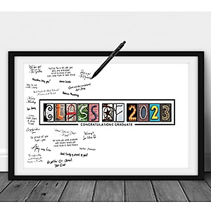 Katie Doodle 2023 Graduation Decorations - Creative Guest Book Alternative - Great Graduation Party Supplies, Class of 2023 Decorations or Graduation Gifts - 11x17 Class of 2023 Sign Poster [Unframed]