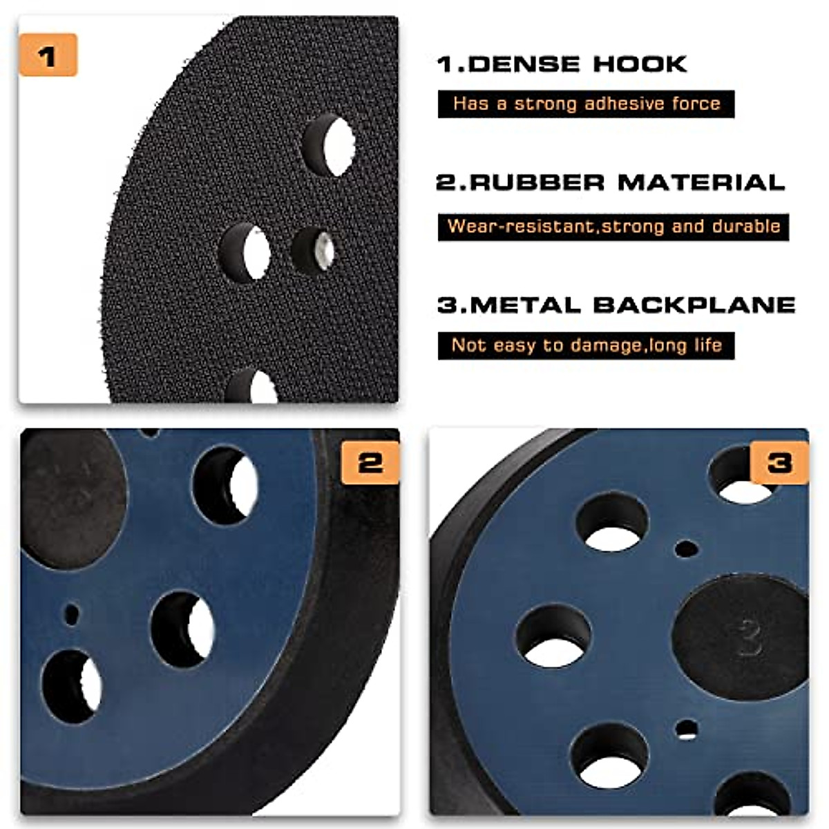 Replacement 5" Hook & Loop Pad For DeWalt DW421/DW423 Sander 2-pack# 151281-08