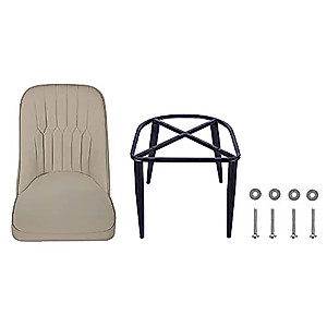 GIA Nifty Armless Upholstered Side Dining Chair with Vegan Leather, Light Gray,Qty of 1