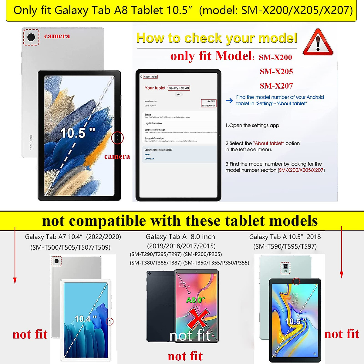 UUcovers Kids Case for Samsung Galaxy Tab A8 10.5 inch Tablet 2022 (SM-X200/X205/X207) Shockproof Handle Stand Lightweight Silicone Protective Kickstand Cover for Galaxy Tab A8 10.5 inch, Orange Bird