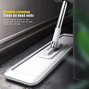 KUIKUI Wet Dry Dual Use Dust Cleaning Squeeze Flat Mop Kit, Sturdy, Flexible, and Efficient Floor Cleaner Accessory for Home Use