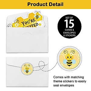 REWIDPARTY Dinosaur Birthday Party Invitations with Envelopes & Stickers（Set of 15） Cute Dinosaur Shaped Fill-in Invitations Dinosaur Theme Party Invites Cards Dino Birthday Party Supplies for Kids