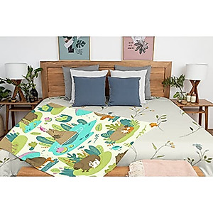 ARTBLANKET Capybara On Jungle Green Throw Blanket Fannel Fleece Super Soft Funny Blanket Travel Throw Blanket for Bed Couch Sofa 40 x 50 Inch for Kid