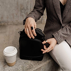 Pixie Mood Cora 9 x 7 Vegan Leather Convertible Backpack, Black Croc