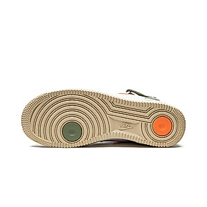 Nike mens Air Force 1 Mid Qs, White/Oil Green/Sail/Total Ora, 9