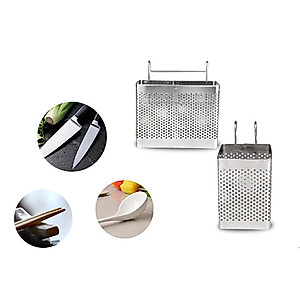 Sundarling Sink Basket,Kitchen Utensils Chopsticks Knife and Fork Holder Drying Rack Basket,2.87" 2.87" 4.52" (Style 1)