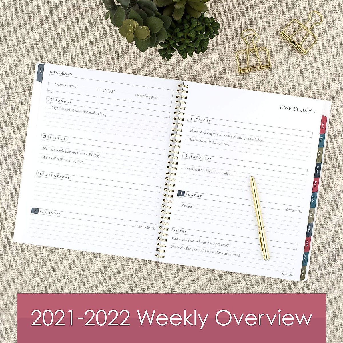 Academic Planner 2021-2022, AT-A-GLANCE Weekly & Monthly Planner, 8-1/2" x 11", Large, for School, Teacher, Student, Badge Floral (1535F-905A)