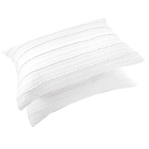 BOSOWOS Queen Size Pillow Shams Set of 2, Ultra Soft Breathable 20 x 30 Inches Pillow Case Envelope Closure, Microfiber Farmhouse Bed Pillowcases for Easy Care, White