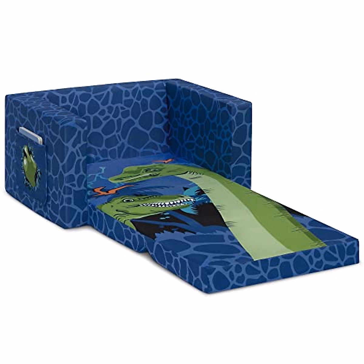 Delta Children Dinosaur Cozee Flip-Out Chair For Relaxing- 2-in-1 Convertible Lightweight,Portable Chair to Lounger for Toddlers & Kids