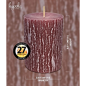 Hyoola Timberline Pillar Candles - 6 Pack - Rose Pink Pillar Candles - European Made Rustic Pillar Candle - 2.5 Inch x 3.5 Inch