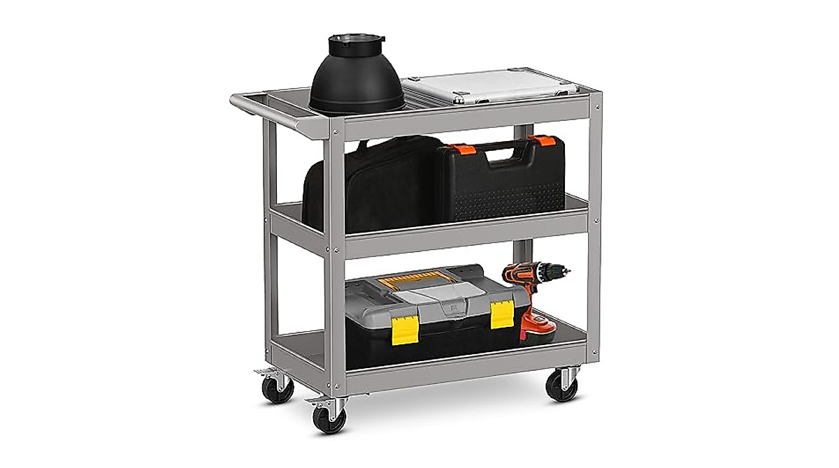 IRONMAX Heavy Duty 3-Tier Utility Cart - 400 lbs Capacity