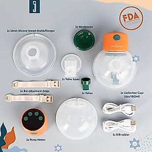 Wearable Breast Pump by Idaho Jones - Pump-A-Wear - Double, Hands Free, Cordless, in-Bra Electric Breast Pump, Silicone Flanges, Elvie, Willow and Momcozy Alternative - FDA Registered