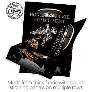 Honor Courage Commitment Garden Flag - Armed Forces Marine Corps USMC Semper Fi United State American Military Veteran Retire Official - House Banner Small Yard Gift Double-Sided 13 X 18.5