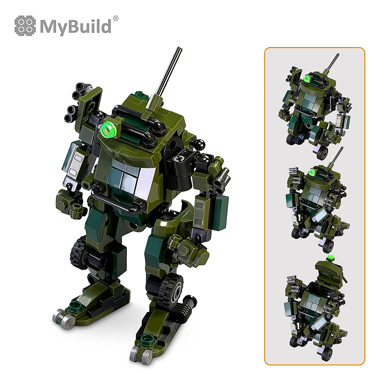 MyBuild Mecha Frame Armed Forces 7002 - Ajax Mech and Army Vehicle Building Toy Military Themed Builing Brick Set