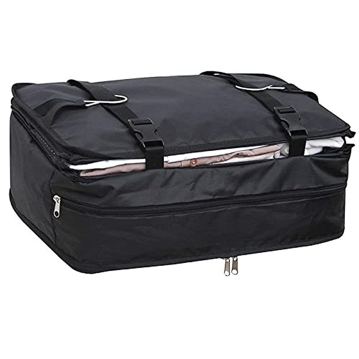 4 Shelf Closet Hanging Organizer, Hanging Closet Storage with Zipper Pocket, Closet Organizers and Storage Shelves for Travel Organizer