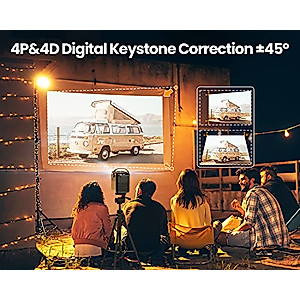Mini Smart Projector Native 1080P, ETOE D2 Pro Portable Projector Android TV 10.0 with Prime Video, Netflix, Disney+, Video Projector 5G WiFi Bluetooth, Compatible with iOS/Android/Windows/USB