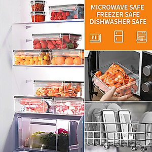 HOMETALL 18 PCS Food Storage Containers with Lids, Plastic BPA-Free Meal Prep Containers Reusable, Airtight & Leak proof Large Food Containers with Labels & Pen