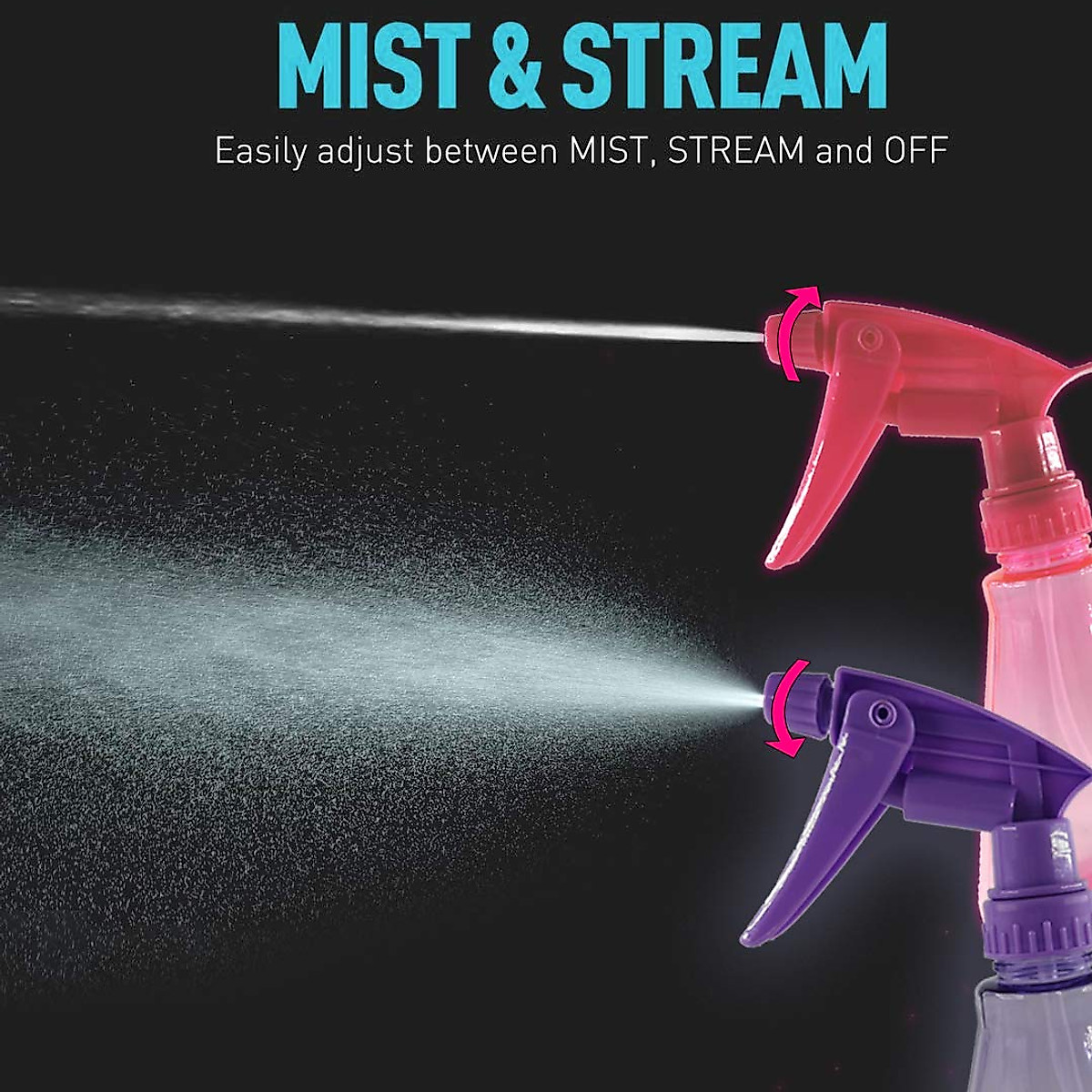 EZPRO USA Empty Plastic Spray Bottles 8 oz, Water Spray Bottle, Plant Mister, Adjustable Nozzle Spray for Hair Mist, Clear, Pack of 4