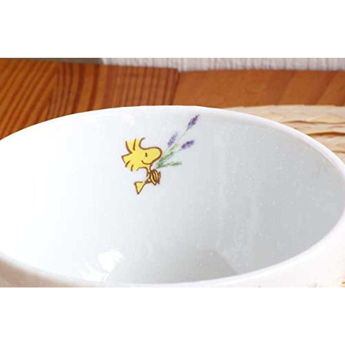 シミズ陶業(Shimizutougyou) Shimizu Pottery Herb Forest Snoopy Bowl, Set of 2, White