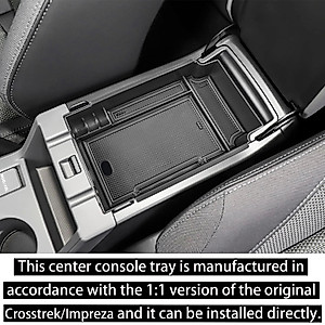 RUNROAD Center Console Organizer Compatible with Subaru Crosstrek 2023 2024 2025 & Impreza 2024 Accessories, Insert Secondary Storage Box Console Organizer Armrest Tray, Black